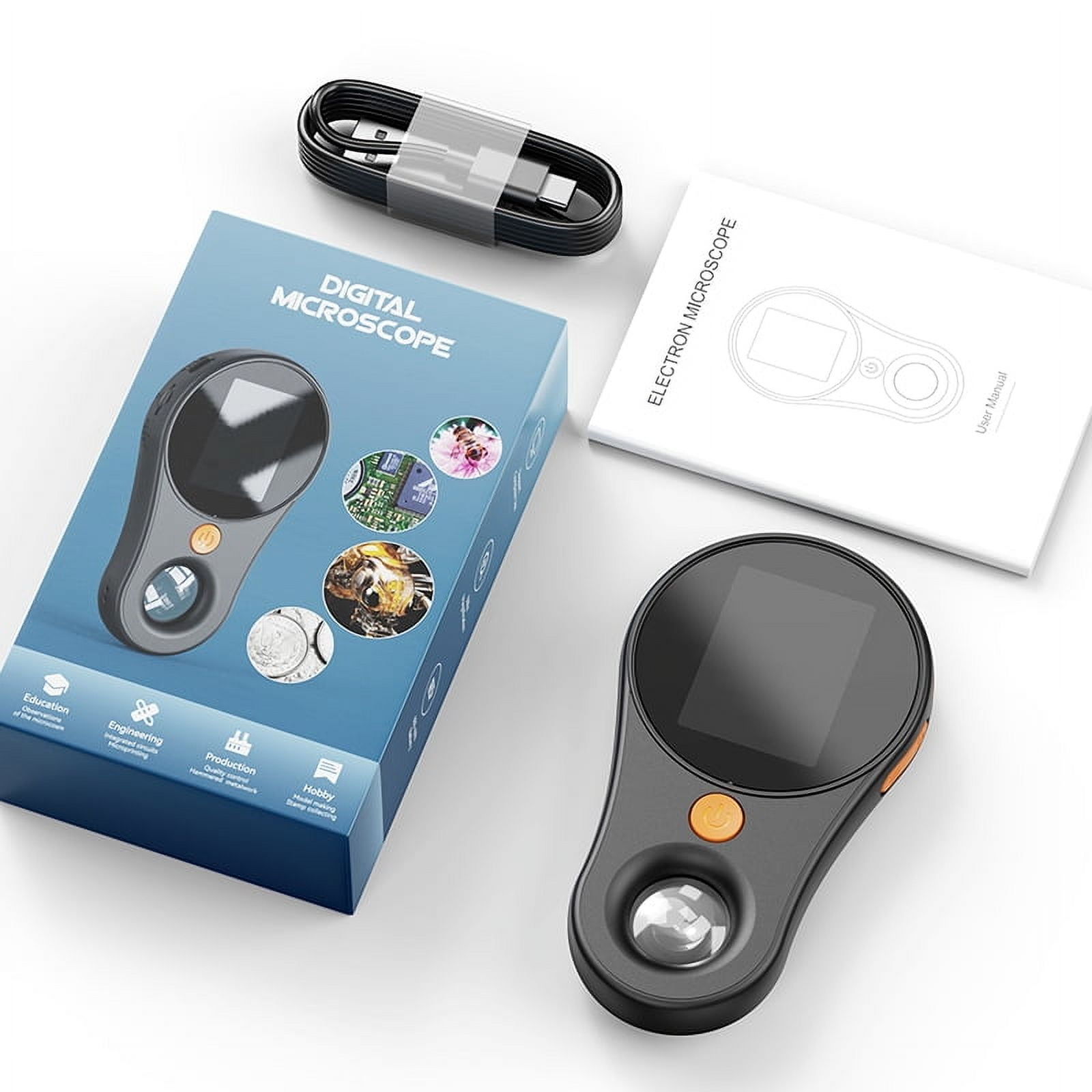 500X Magnification Digital Microscope 2MP Magnifying Glass with 8Light ...