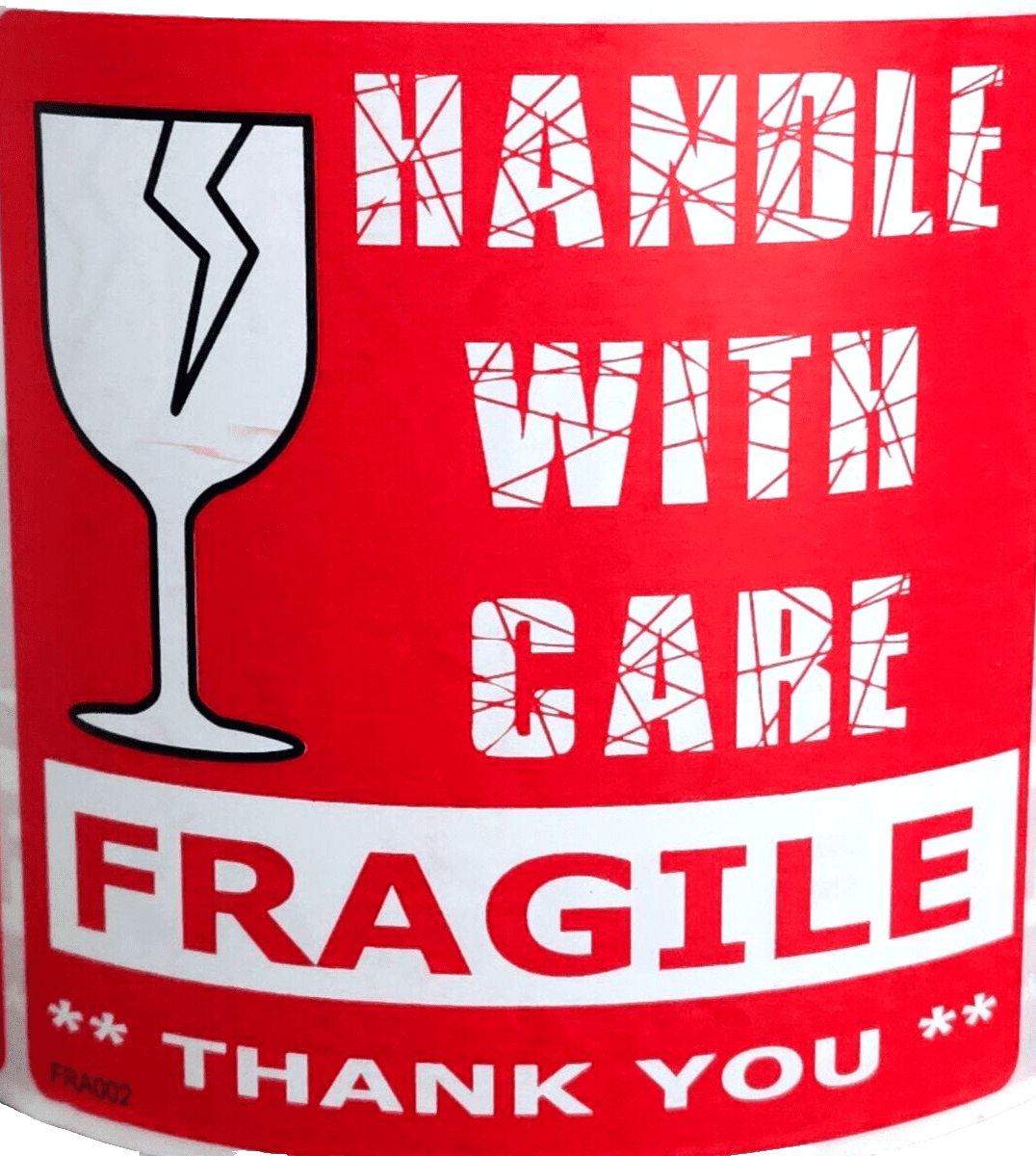 500ct 4x4 Fragile/Handle with Care Shipping Label New Design Free USA ...