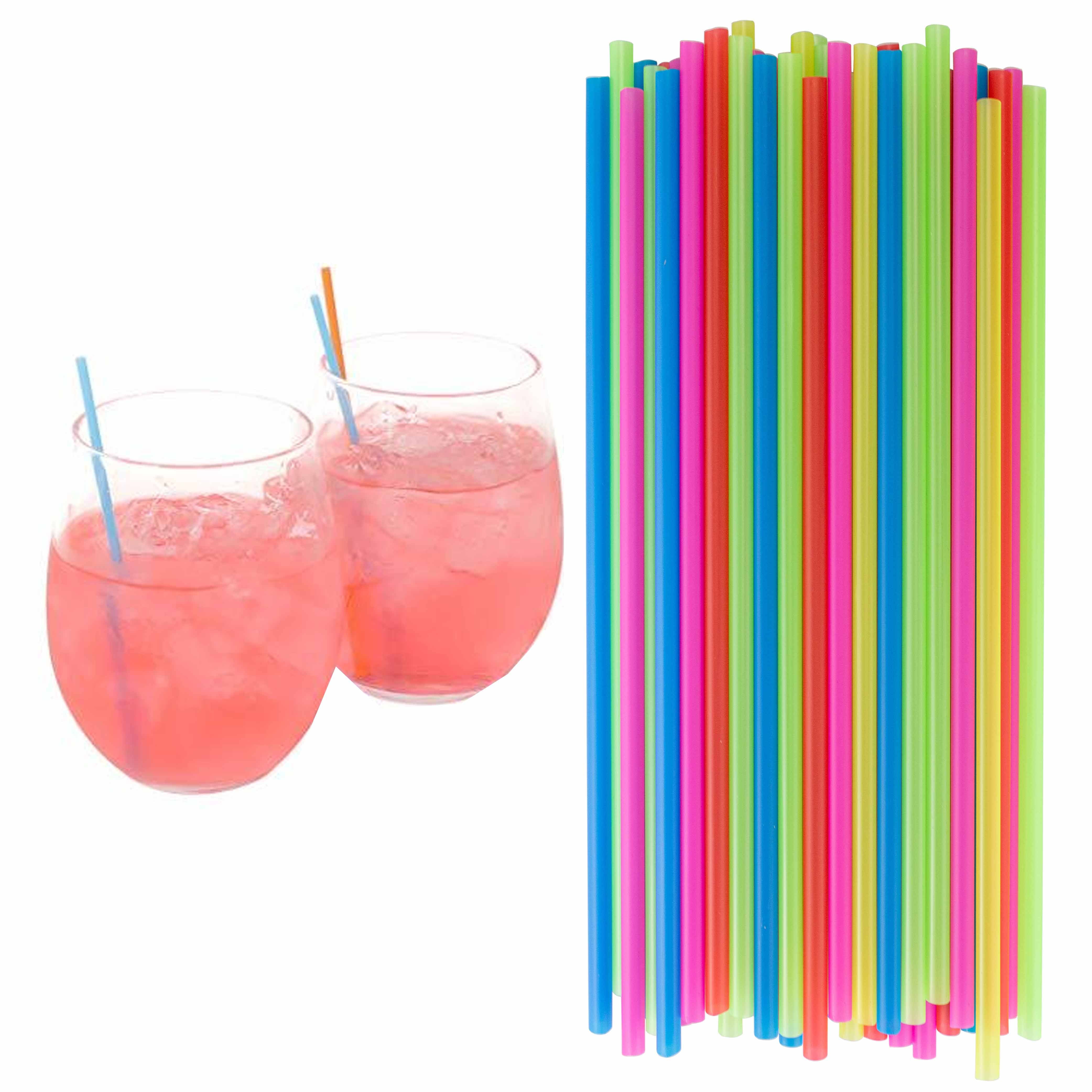 500ct Neon Straws Coffee Stirrers 7.5" Plastic Drink Sticks Cocktail ...
