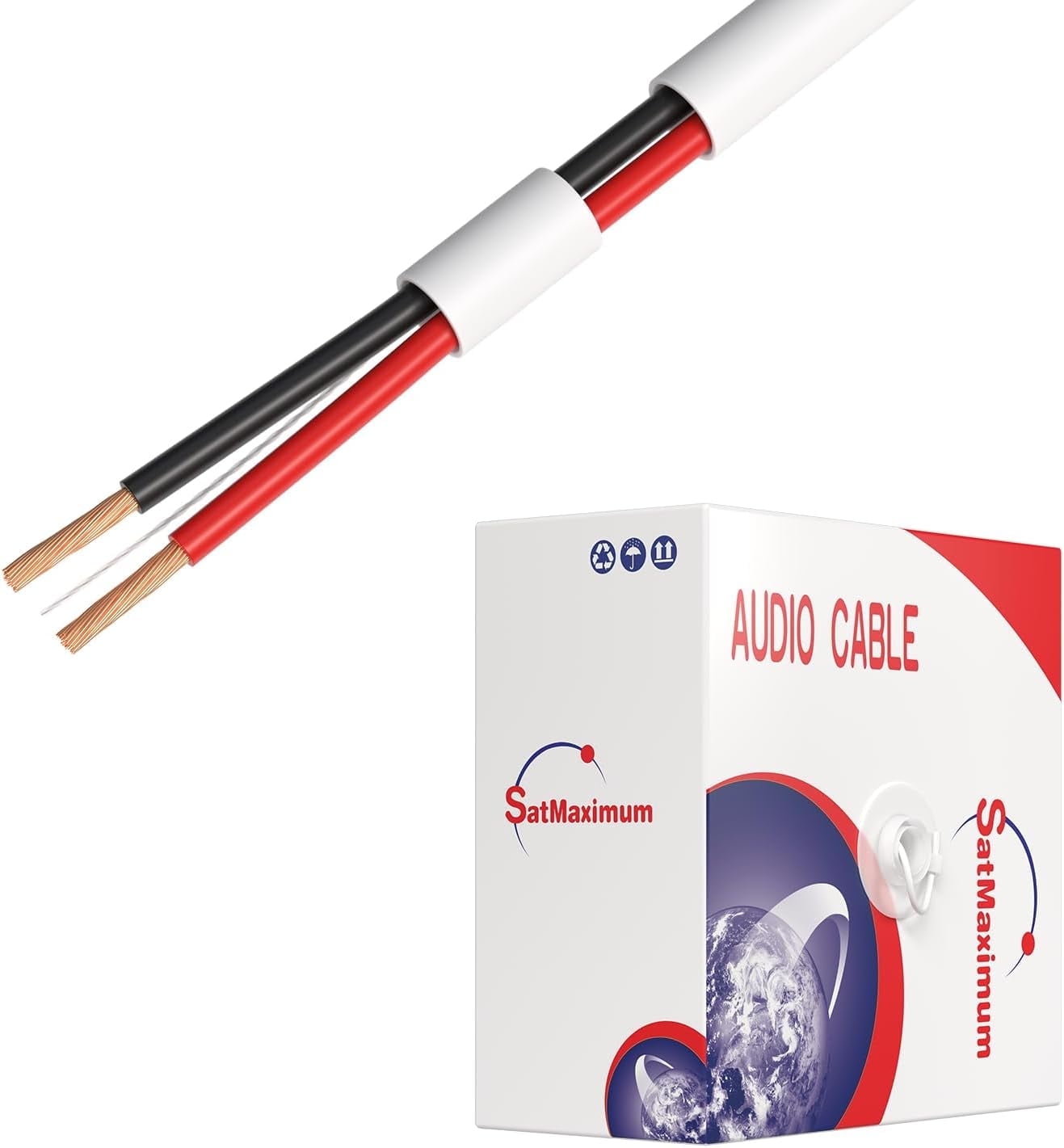 500ft 14/2 Speaker Wire – CL2 Rated Copper Clad Aluminum CCA Cable for ...