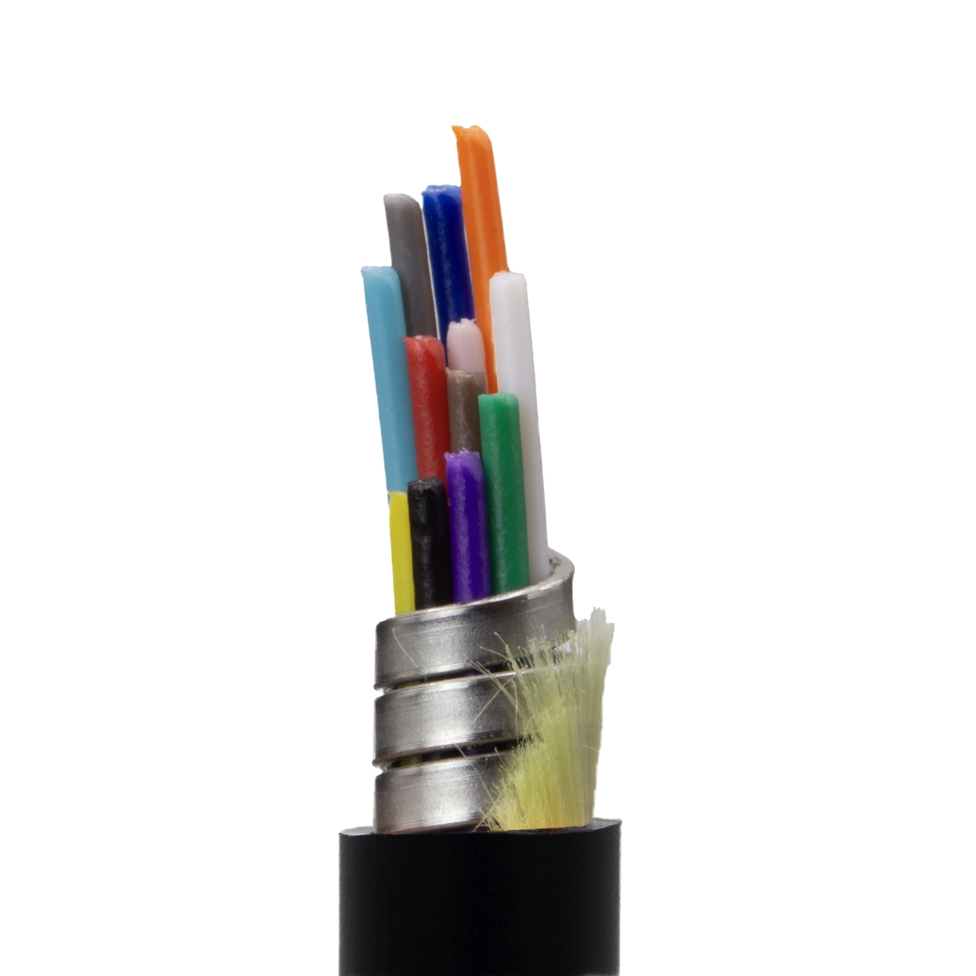 500ft Aqua Armored Plenum 12 Strand OM3 Multimode Fiber Optic Cable ...
