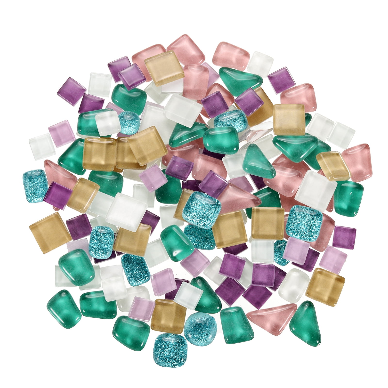 500g/1.1lb Irregular Glass Mosaic Tile, 400 Pcs, Mixed Blue Green, 4 ...