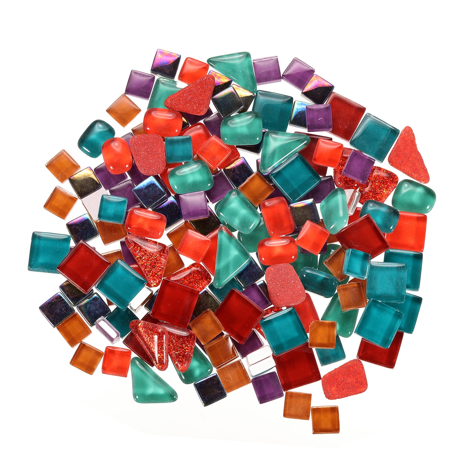 500g/1.1lb Irregular Glass Mosaic Tile, 400 Pcs, Mixed Deep Brown, 4 ...