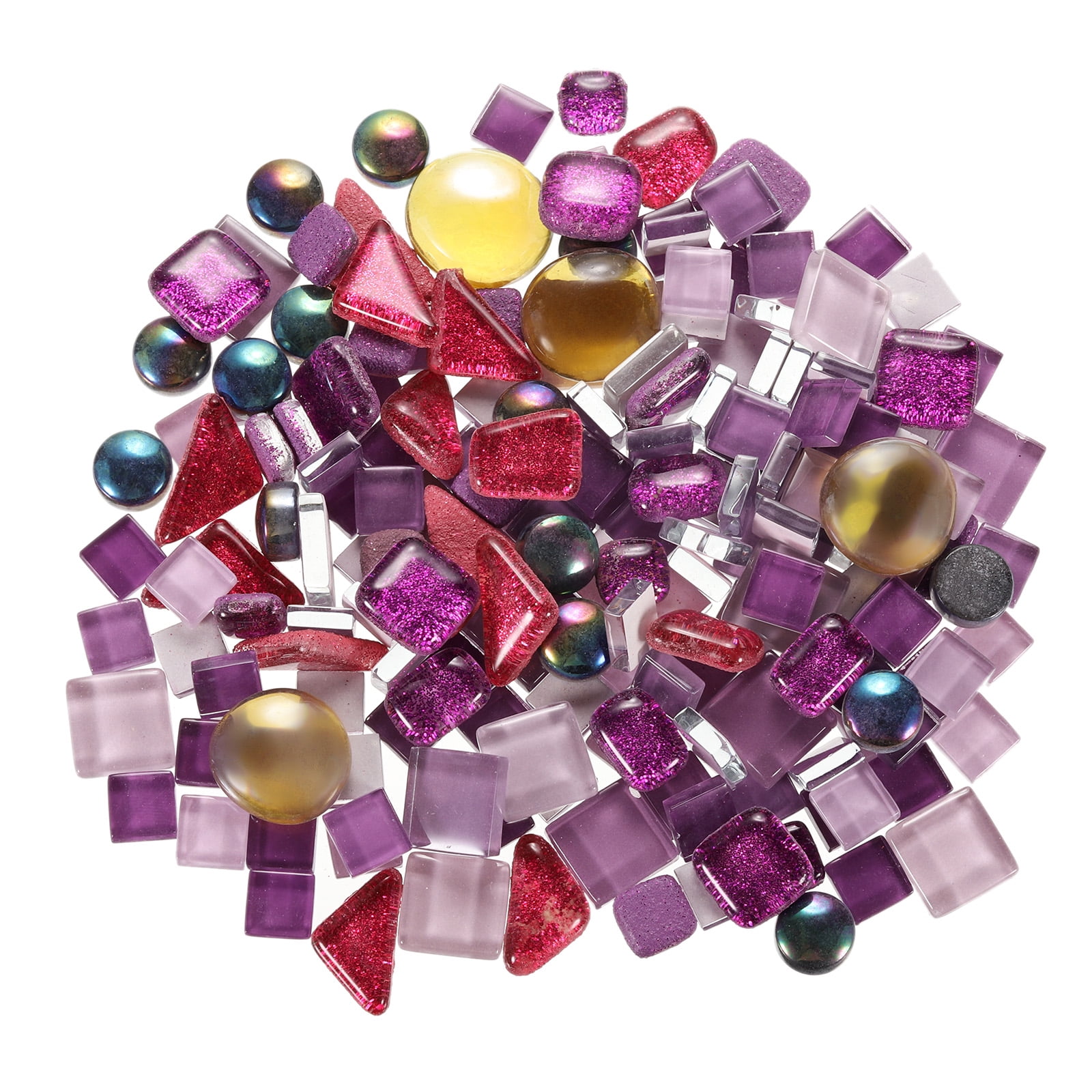 500g/1.1lb Irregular Glass Mosaic Tile, 400 Pcs Mixed Purple, 5 Shapes ...