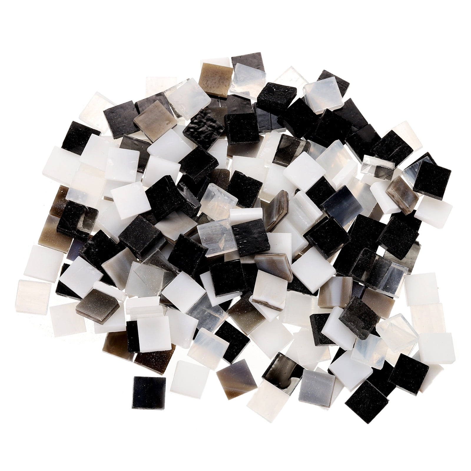 500g/1.1lb Mixed Color Square Mica Mosaic Tile, 700 Pcs, Black White ...