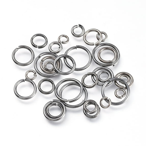 500g Brass Open Jump Rings Round Gunmetal 4~10x0.8~1mm Inner Diameter ...
