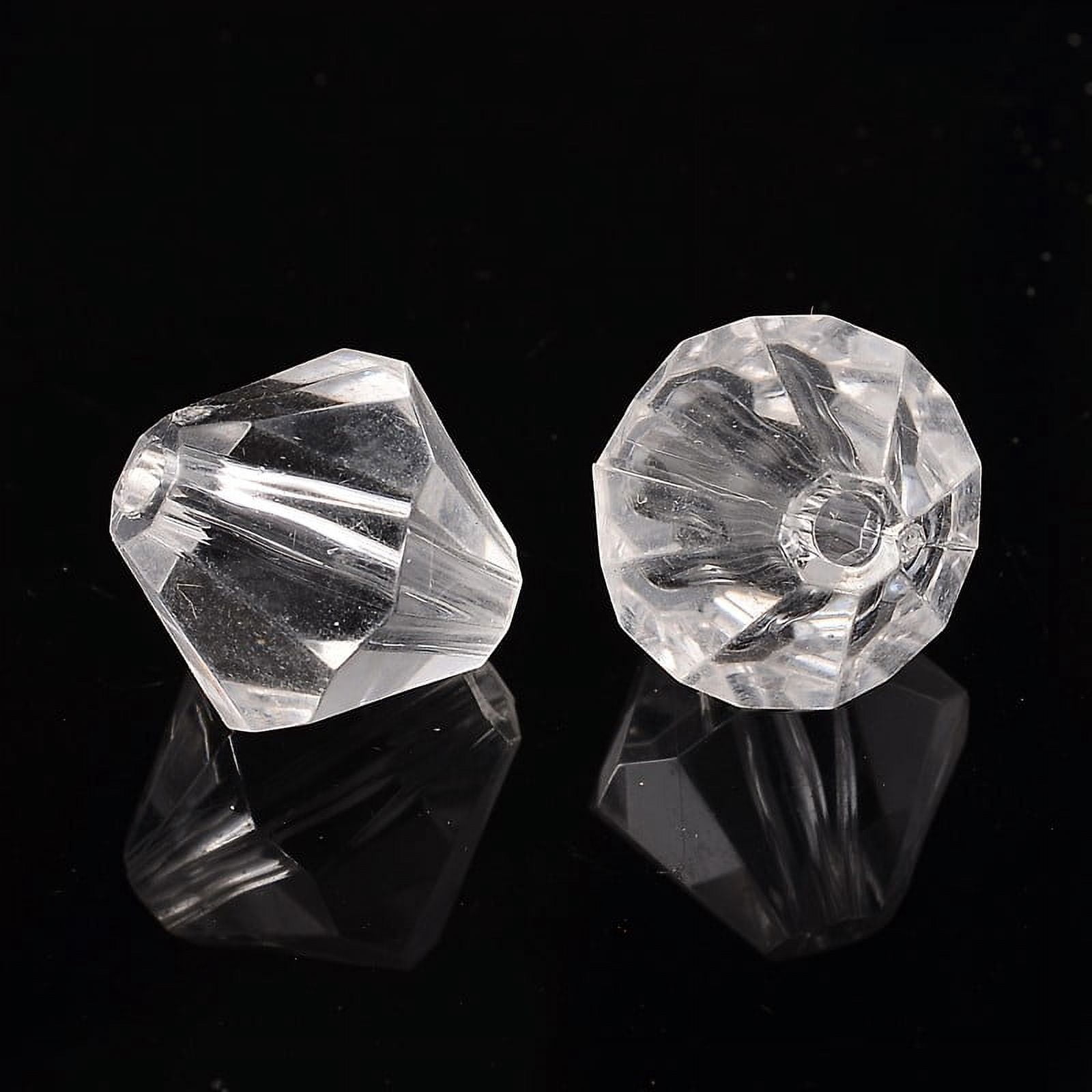 500g Faceted Bicone Transparent Acrylic Beads Dyed Clear 20mm Hole: 3mm ...