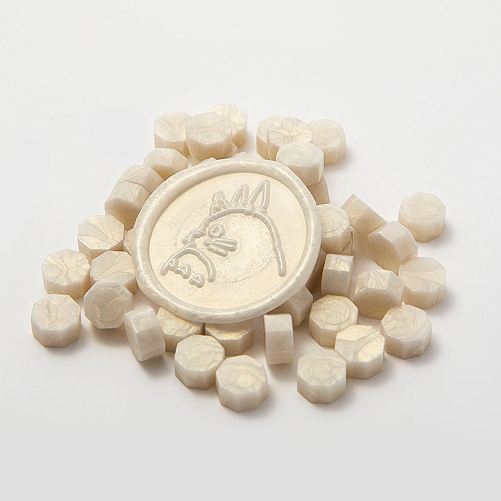 500g Illusory Color Sealing Wax Particles for Retro Seal Stamp Octagon Pale Goldenrod 9mm ...