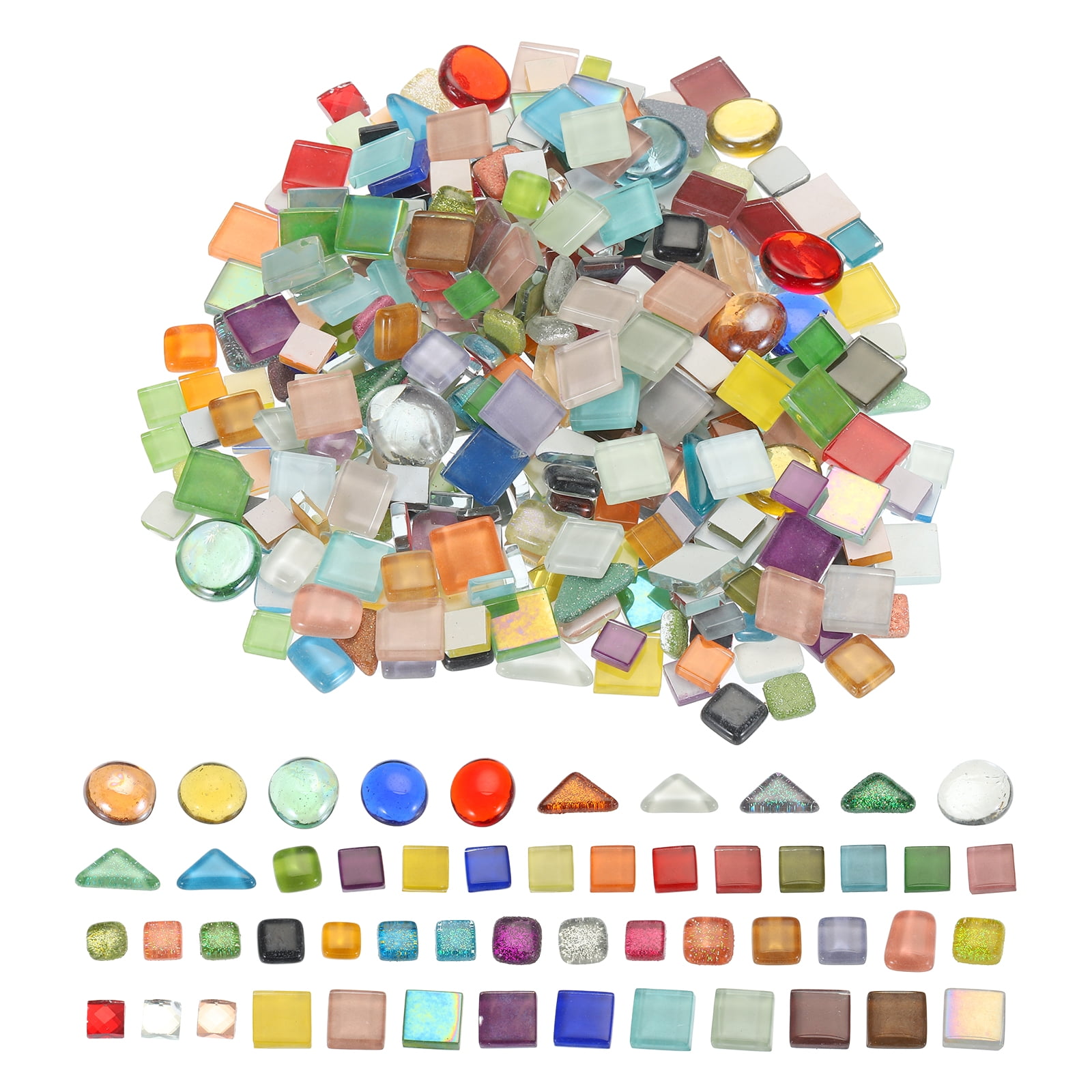 500g Irregular Crystal Glass Mosaic Tiles, Craft Tiny Mosaic Tiles Bulk ...