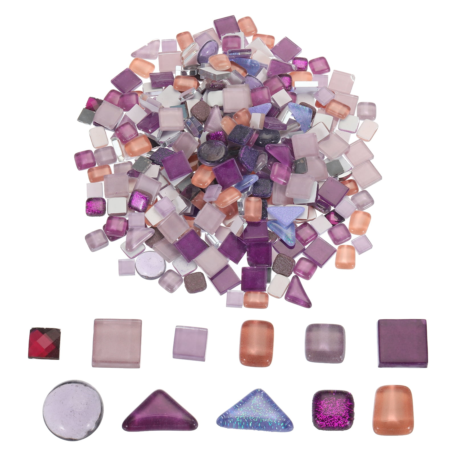 500g Irregular Crystal Glass Mosaic Tiles, Craft Tiny Mosaic Tiles Bulk ...