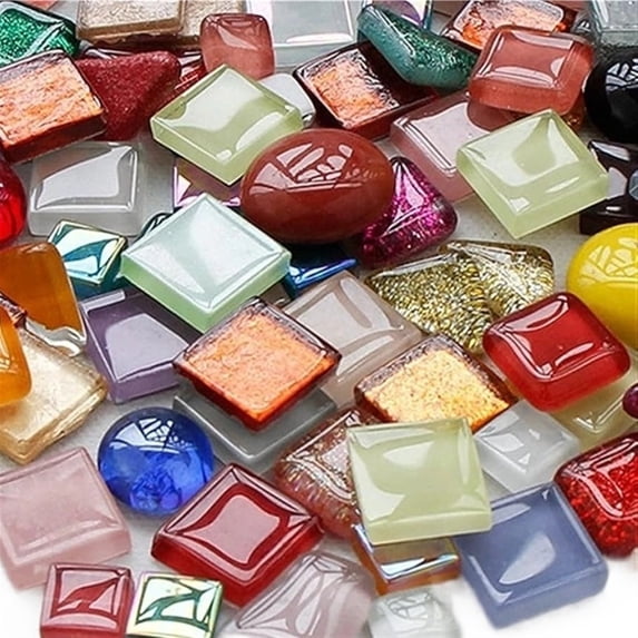 500g Mixed Color Irregular Crystal Mosaic Tiles Mix Color Series ...