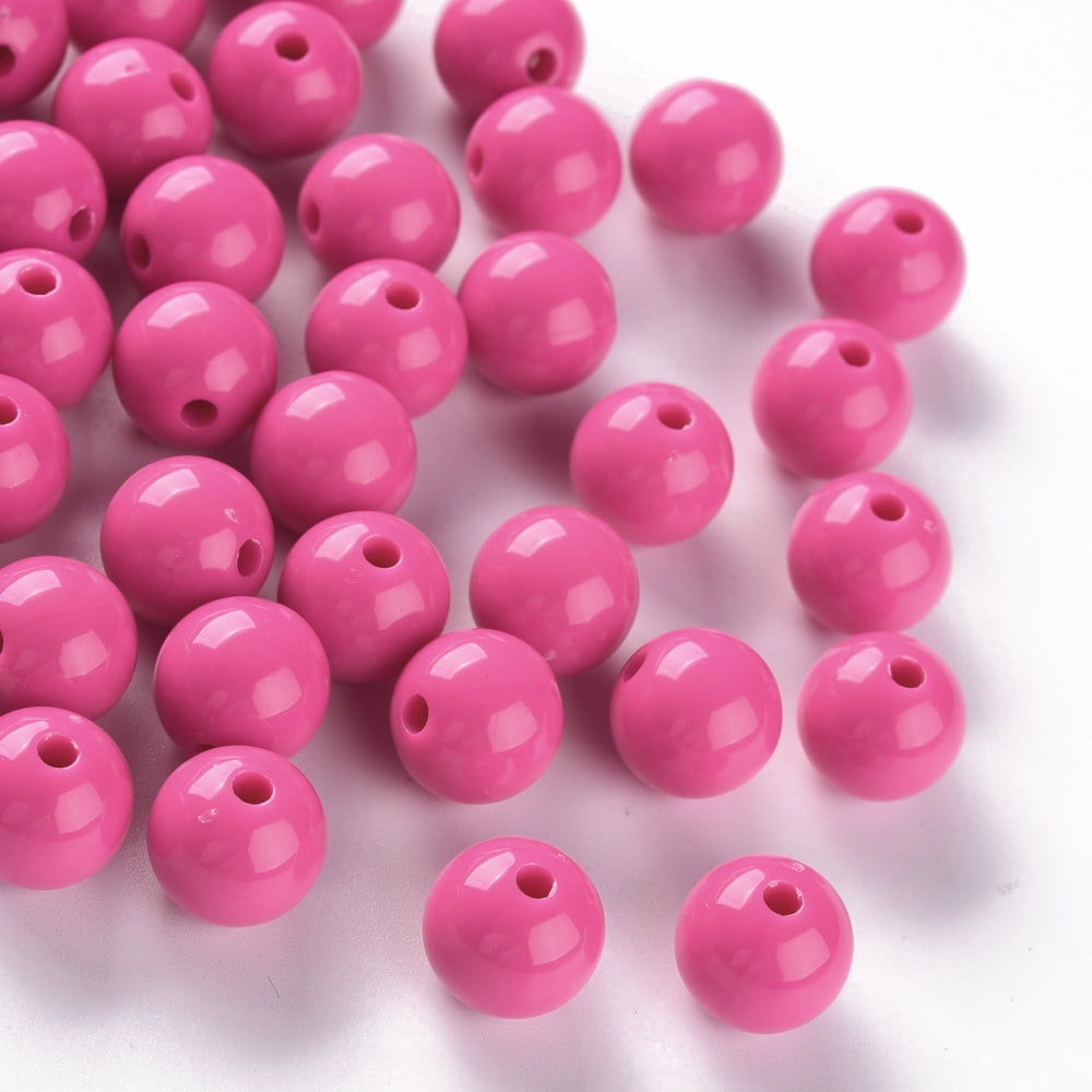 500g Opaque Acrylic Beads Round Camellia 12x11mm Hole: 1.8mm about ...