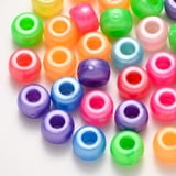 500g Plastic Pearlized Beads Barrel Mixed Color 9x6mm Hole: 3.5mm about ...