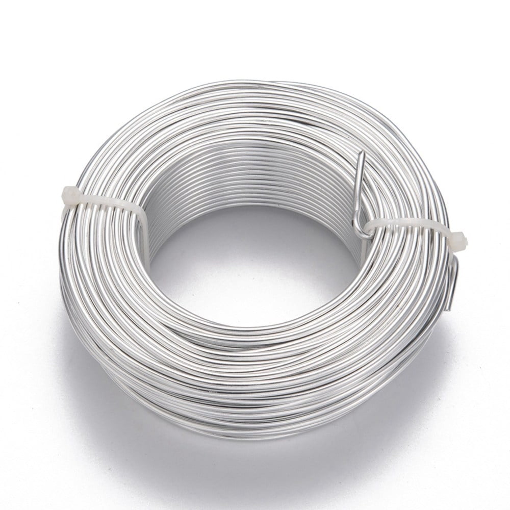 500g Round Aluminum Wire Bendable Metal Craft Wire for DIY Jewelry Craft Making Silver 10 Gauge ...