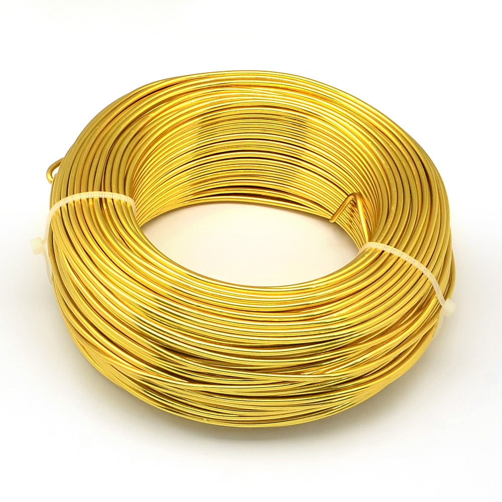500g Round Anodized Aluminum Wire Bendable Metal Craft Wire for DIY Jewelry Craft Making Gold 6 ...