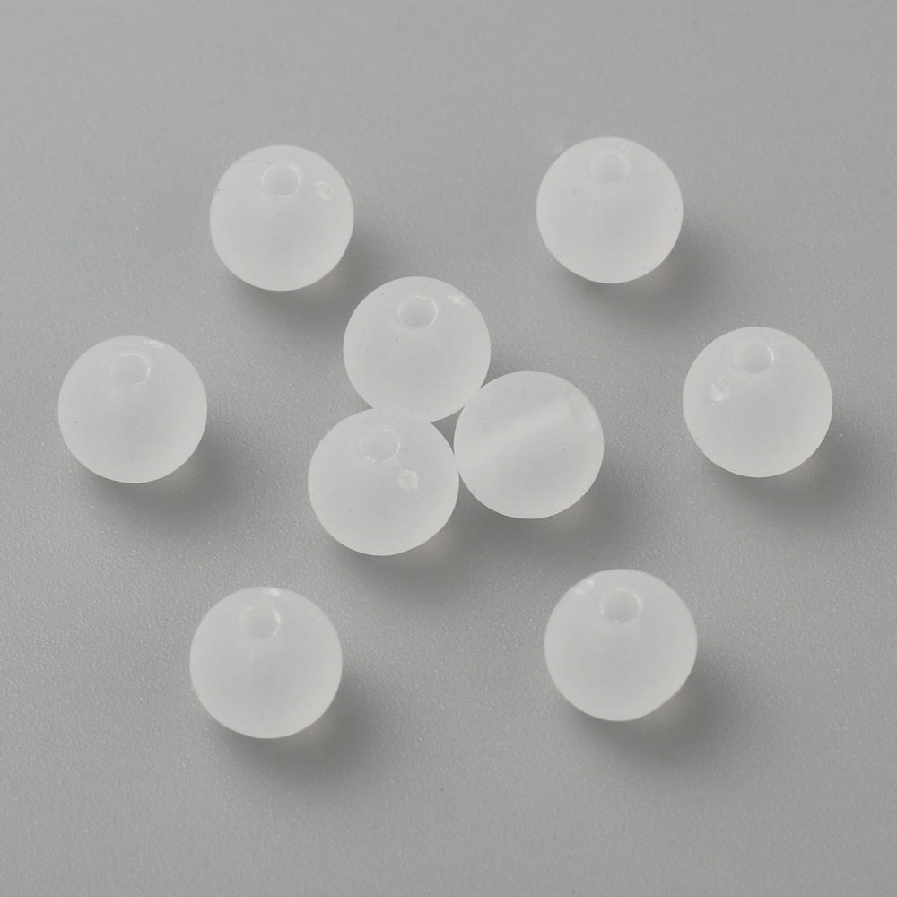 500g Transparent Acrylic Ball Beads Frosted Style Round Clear 6mm Hole ...