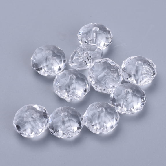 500g Transparent Acrylic Beads Faceted Rondelle Clear 22x15mm Hole: 3mm ...