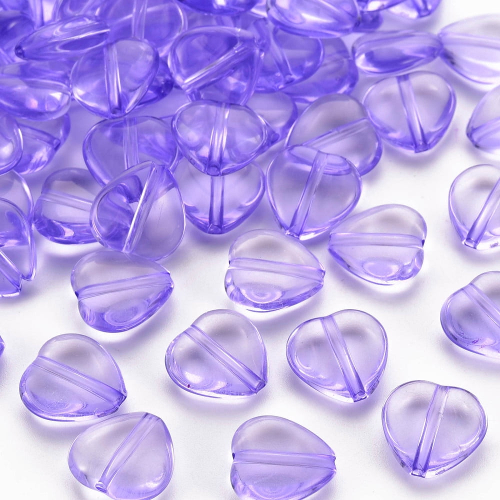500g Transparent Acrylic Beads Heart Medium Slate Blue 13.5x13.5x5.5mm ...
