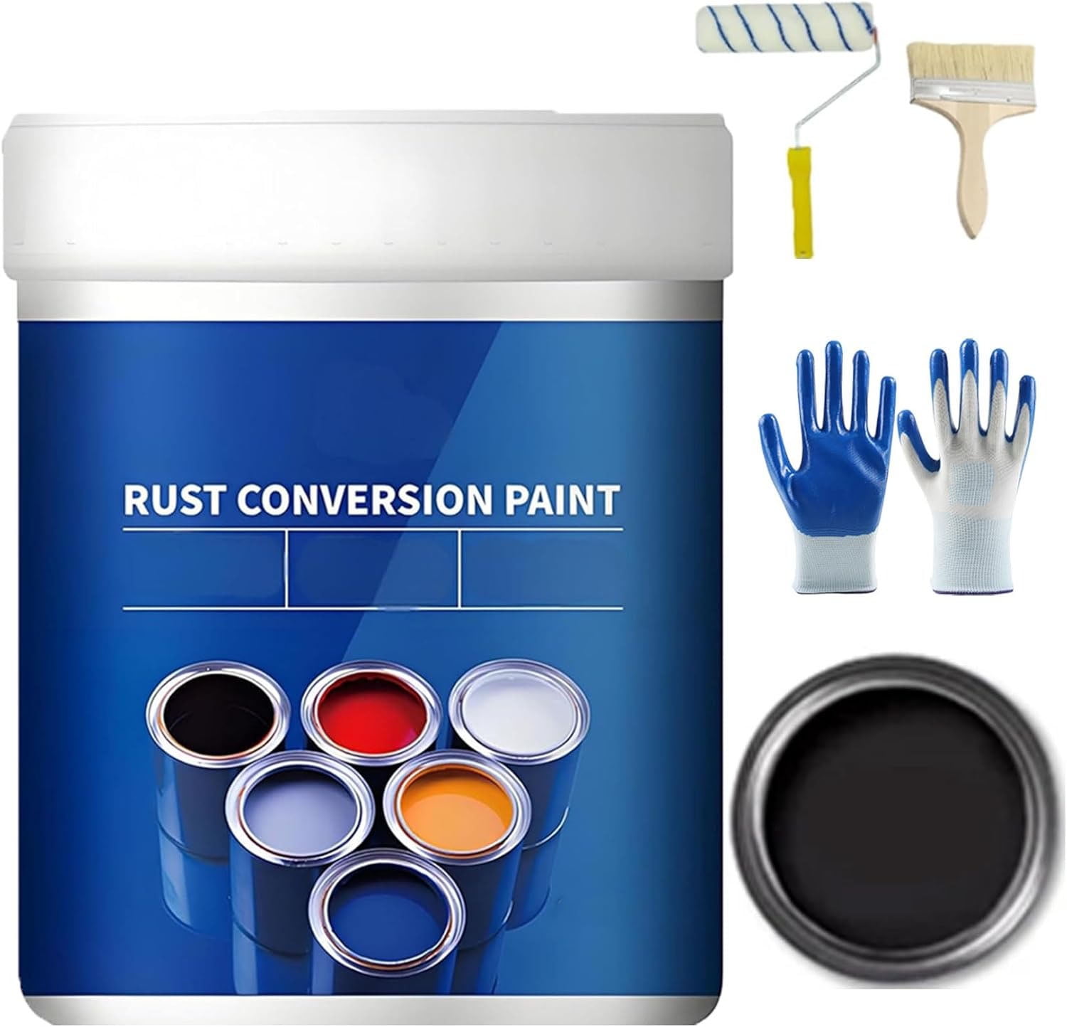 500g Weatherproof Rust Converter Paint for Metal,Black Water-Based ...