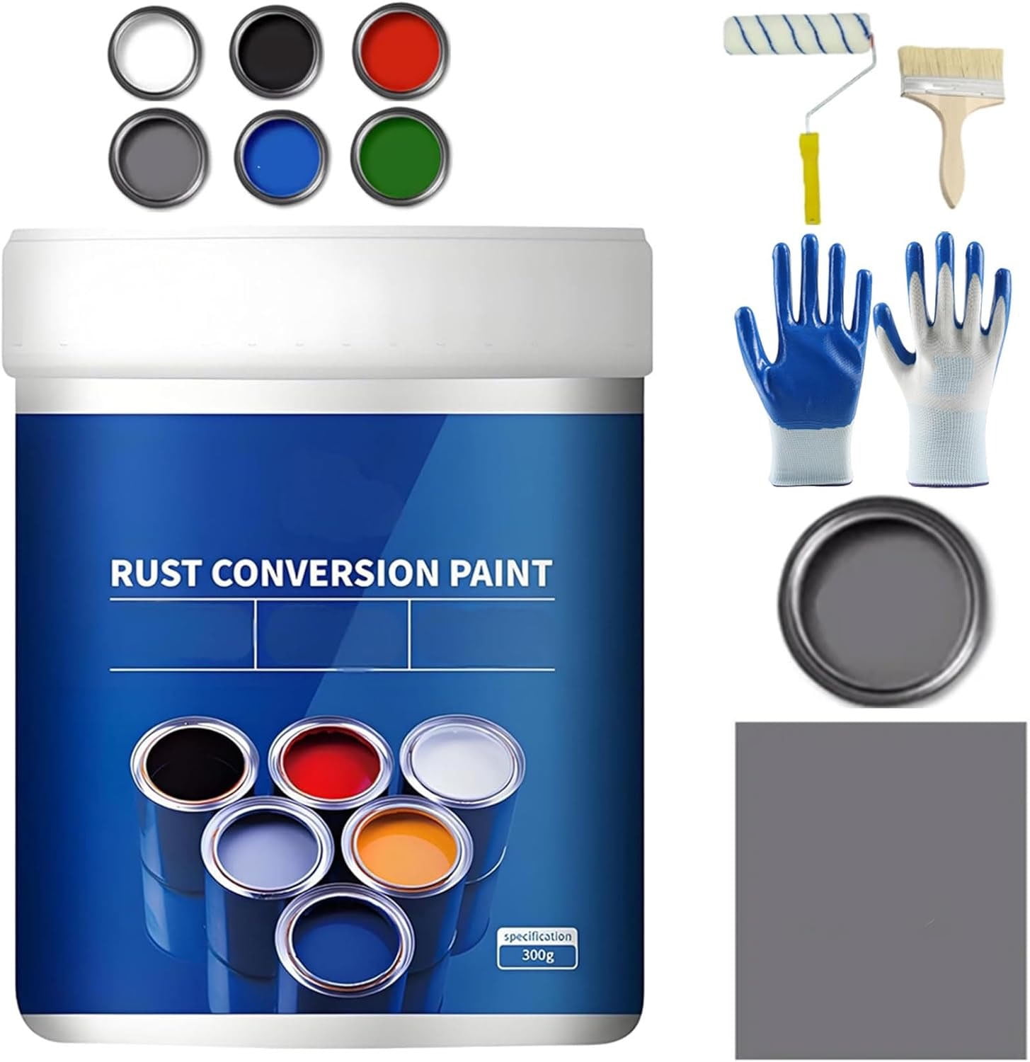 500g Weatherproof Rust Converter Paint for Metal,Gray Water-Based metal ...