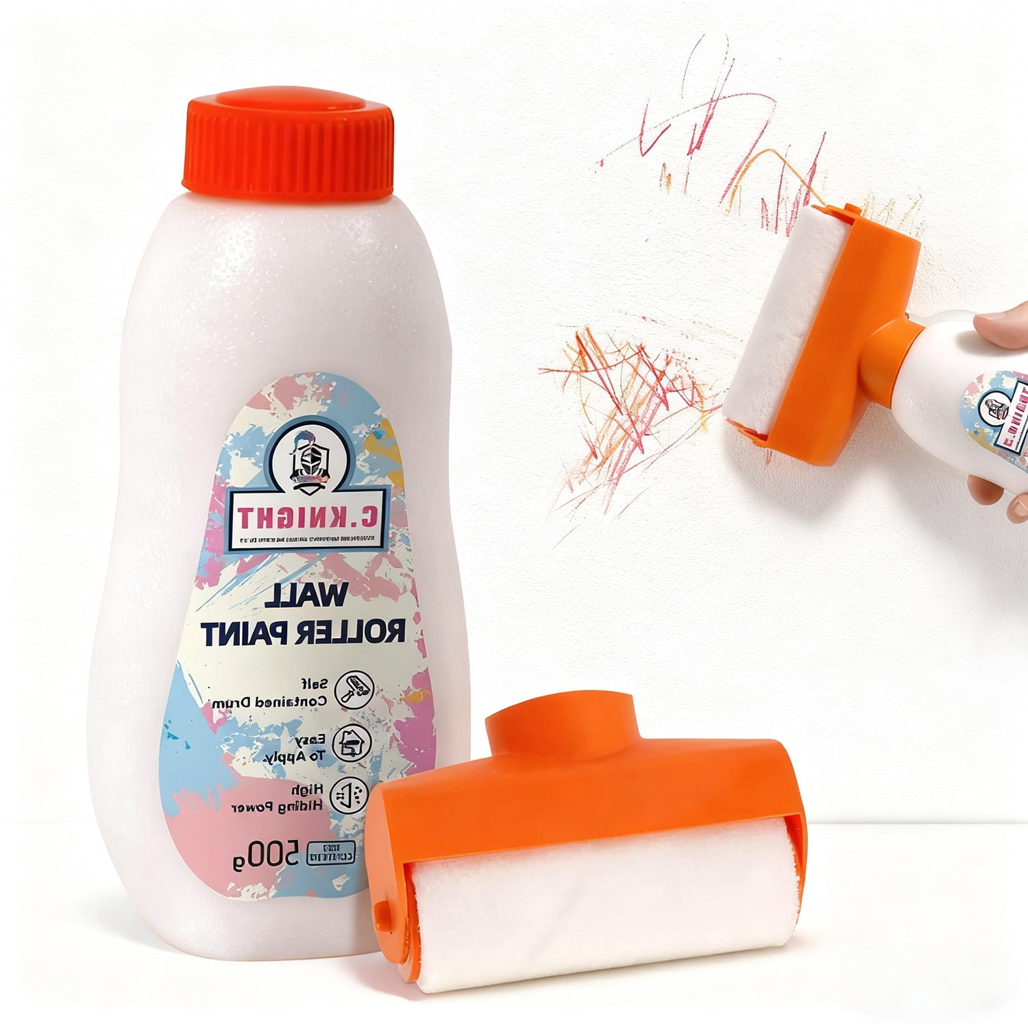 500g White Wall Touch Up Paint Kit - Water-Based, Ready to Use Covers ...