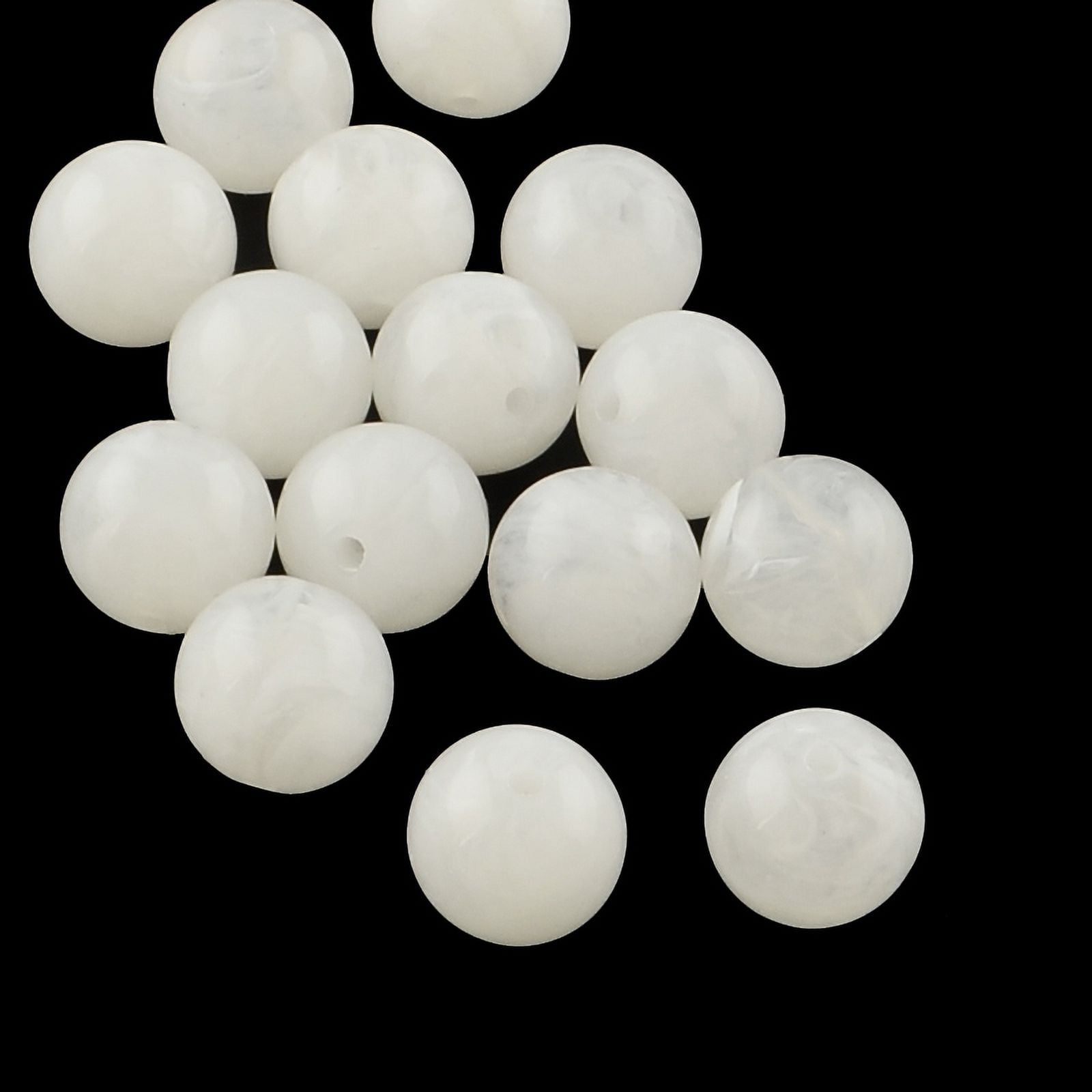 500gs Acrylic Imitation Beads Round White 10mm Hole: 2mm about 925pcs ...