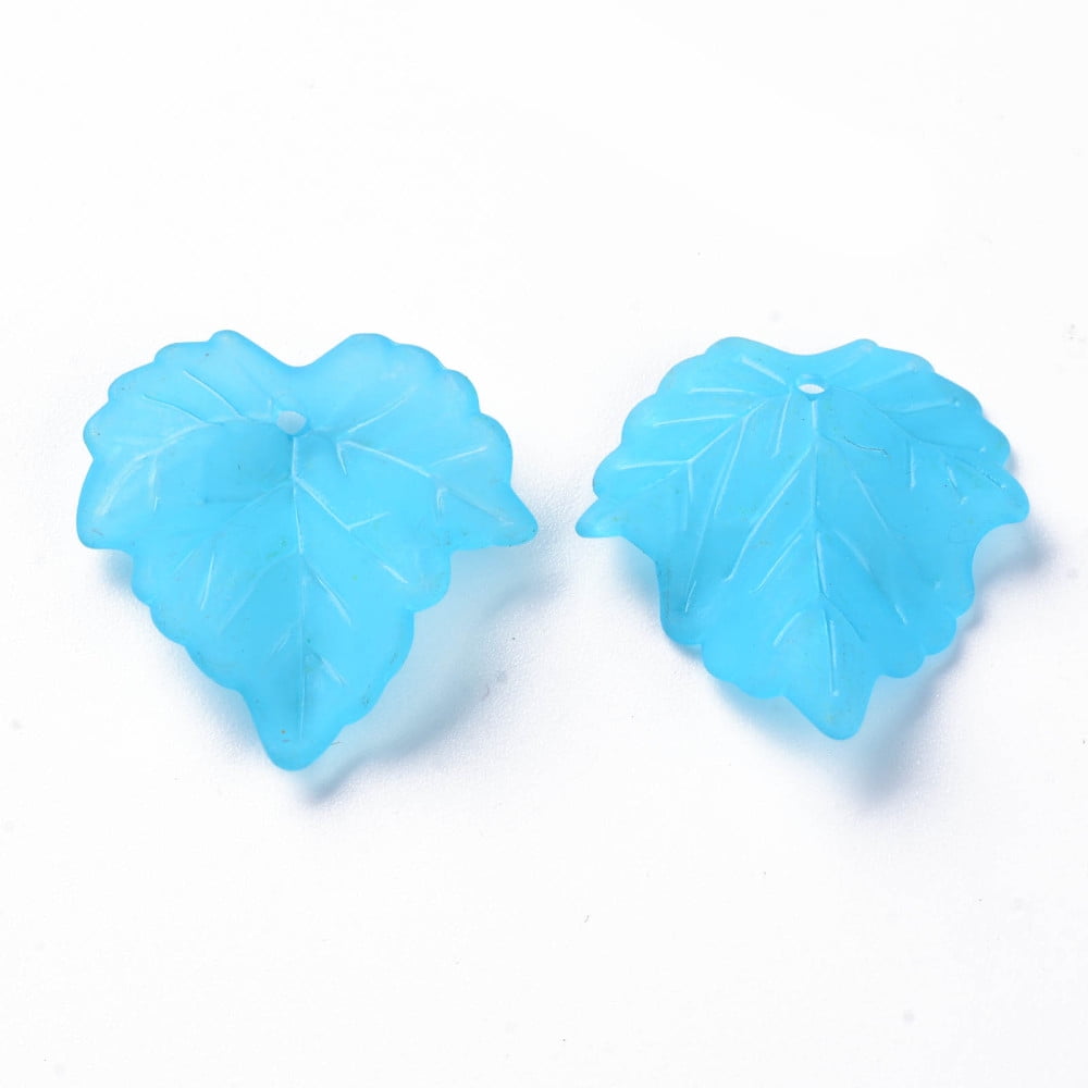 500gs Autumn Theme Transparent Frosted Acrylic Pendants Maple Leaf ...