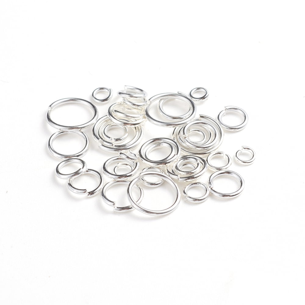 500gs Brass Jump Rings Open Jump Rings Silver color 4~10x0.8~1mm Inner ...