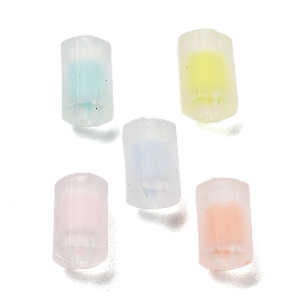 500gs Frosted Transparent Acrylic Beads Bead in Bead Column Mixed color ...