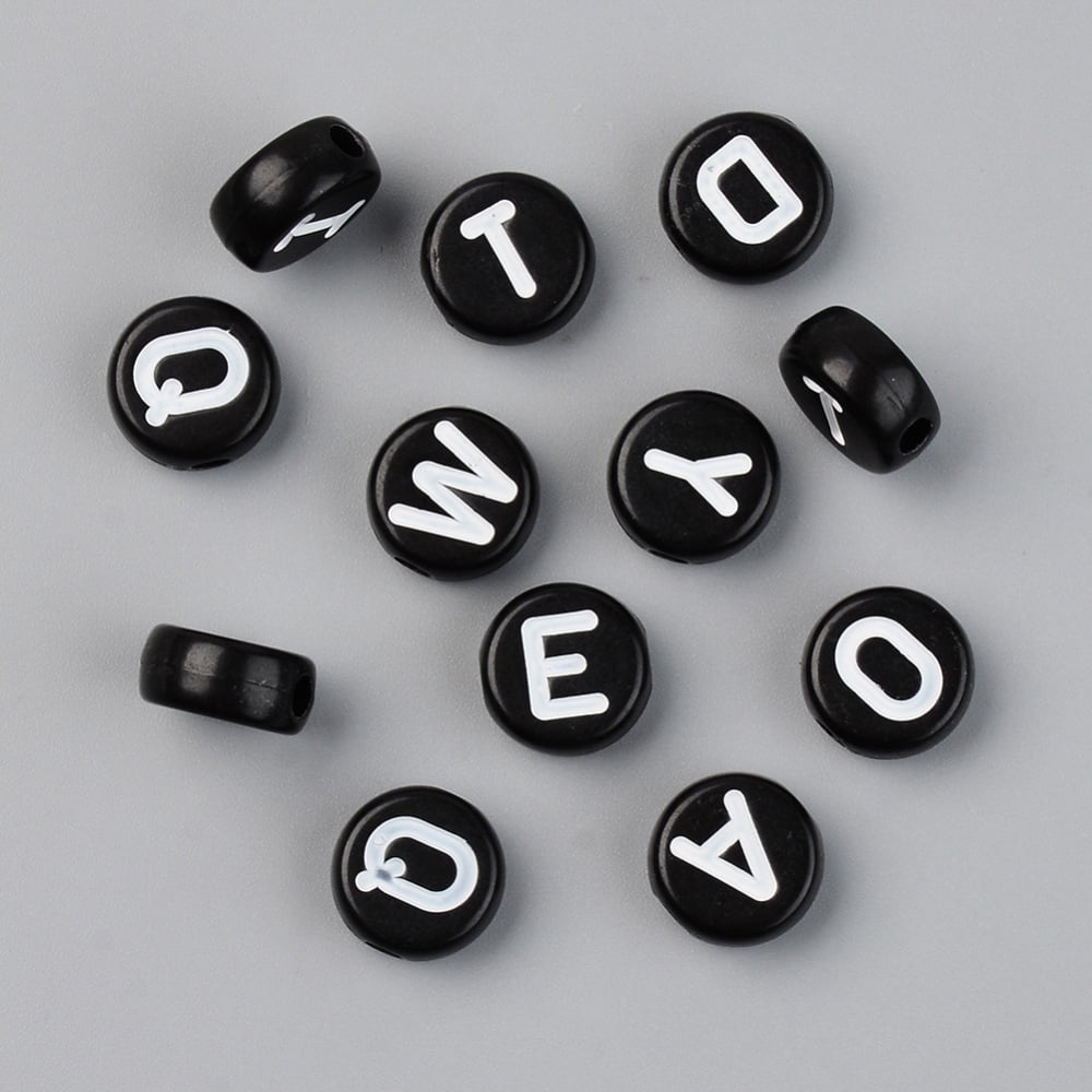 500gs Opaque Acrylic Beads with Enamel Horizontal Hole Flat Round with ...