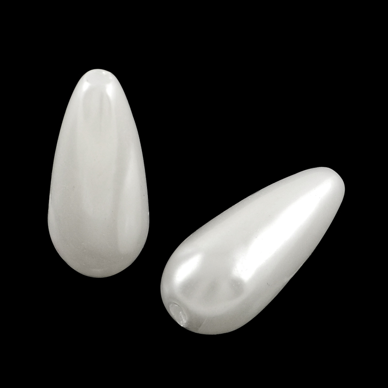 500gs Plastic Imitation Pearl Teardrop Beads Snow 17x7.5mm Hole: 2mm ...