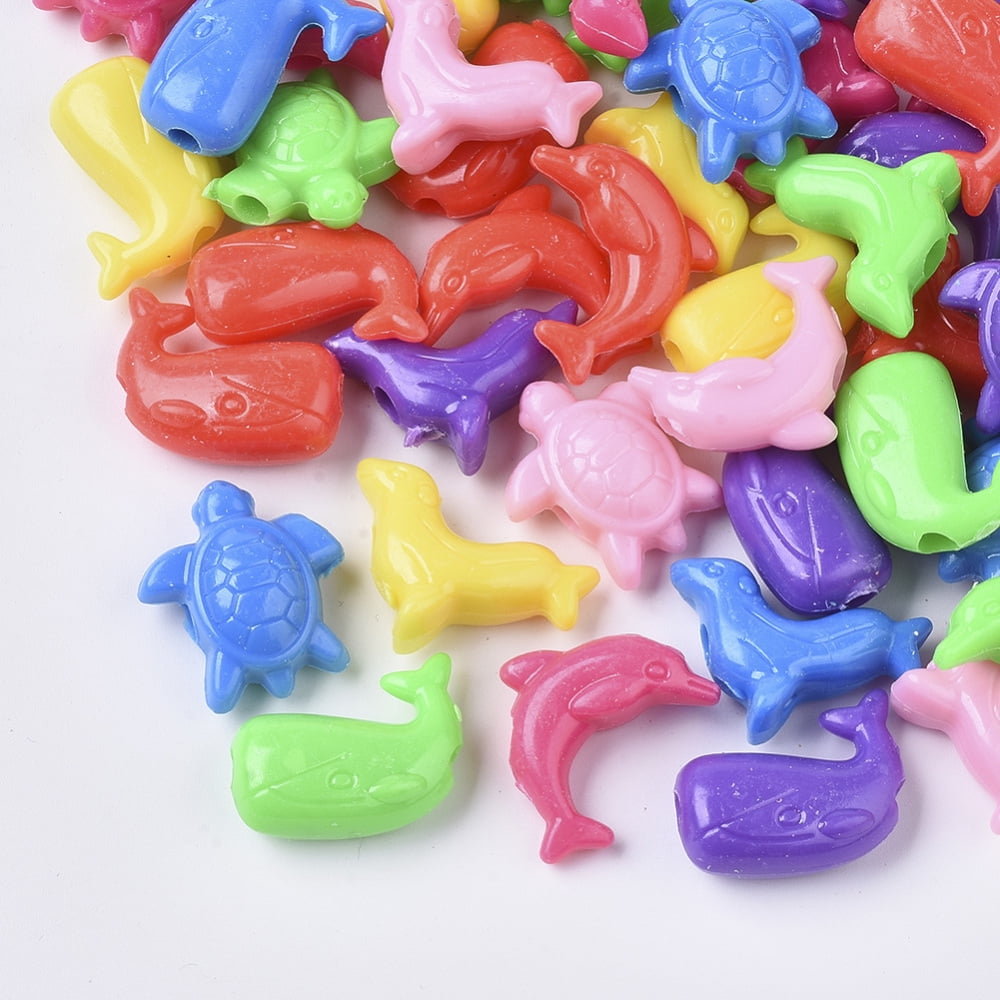 500gs Polystyrene(PS) Plastic Beads Mixed Sea Creatures Shape Mixed ...