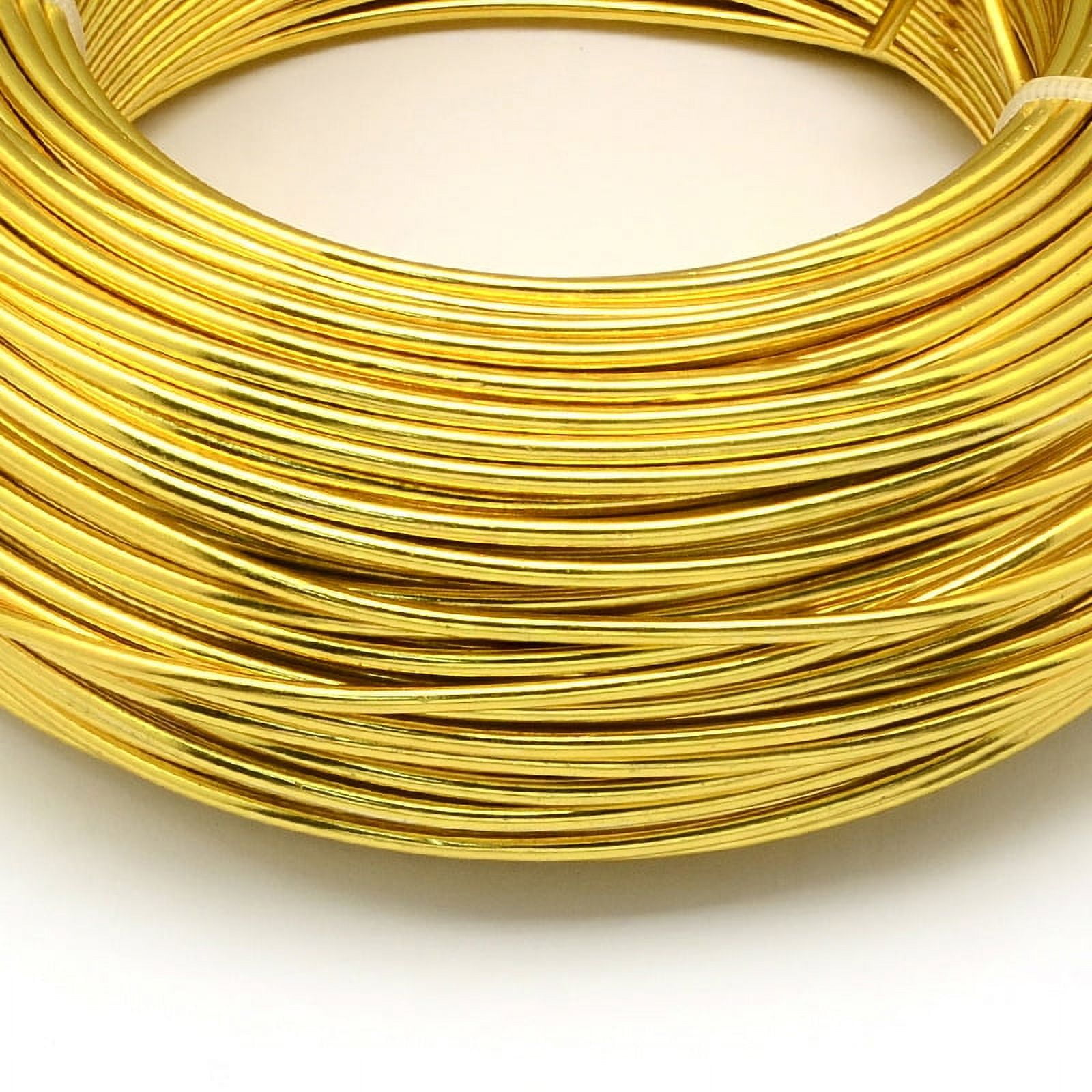 500gs Round Anodized Aluminum Wire Bendable Metal Craft Wire for Jewelry Craft Making golden 10 ...