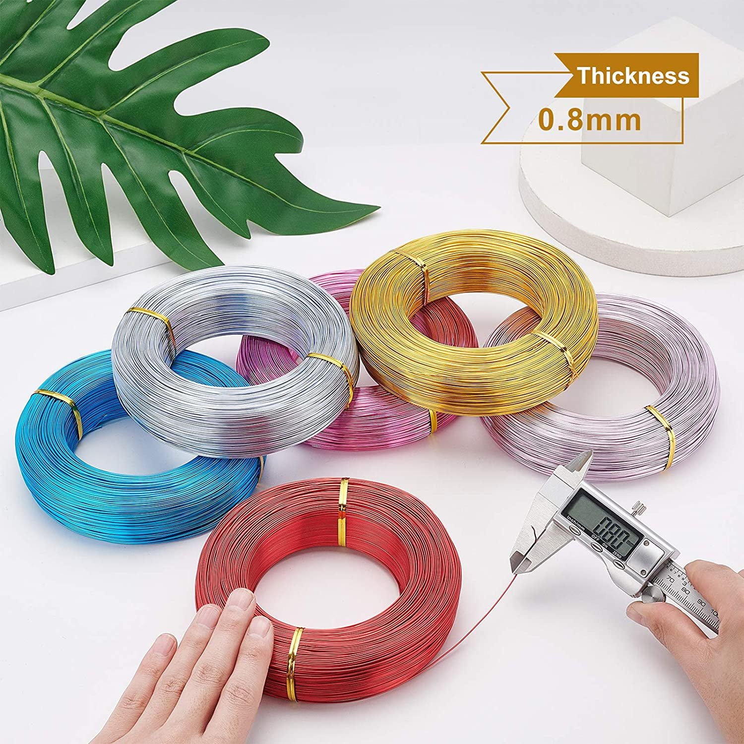 500gs Round Anodized Aluminum Wire for Jewelry Making golden 20 Gauge 0 ...