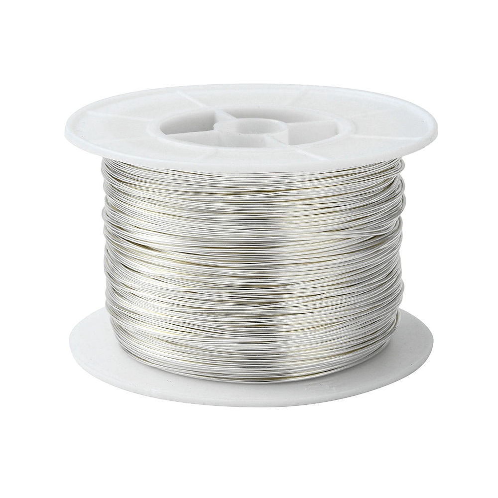 500gs Round Copper Jewelry Wire Long-Lasting Plated Silver color Plated ...
