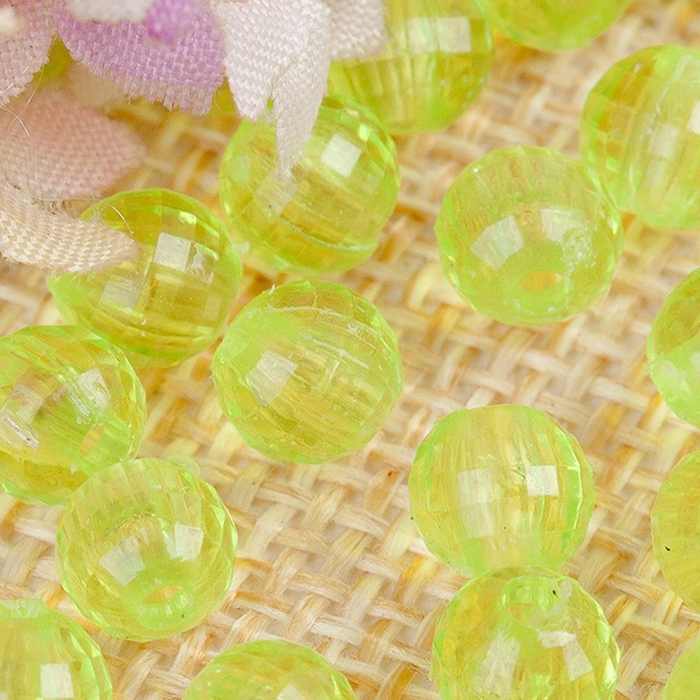 500gs Transparent Acrylic Beads Round Green Yellow 6mm about 5480pcs ...