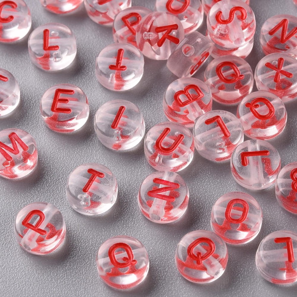 500gs Transparent Clear Acrylic Beads Horizontal Hole Flat Round with ...