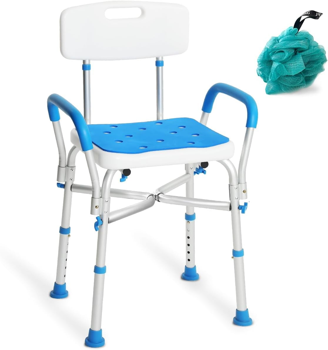 500lb Heavy Duty Shower Chair with Arms and Back, FSA/HSA Eligible ...