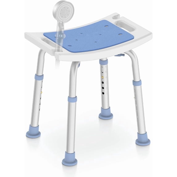 500lb Heavy Duty Shower Chair | Tool Free 6-Height Adjustable Padded ...