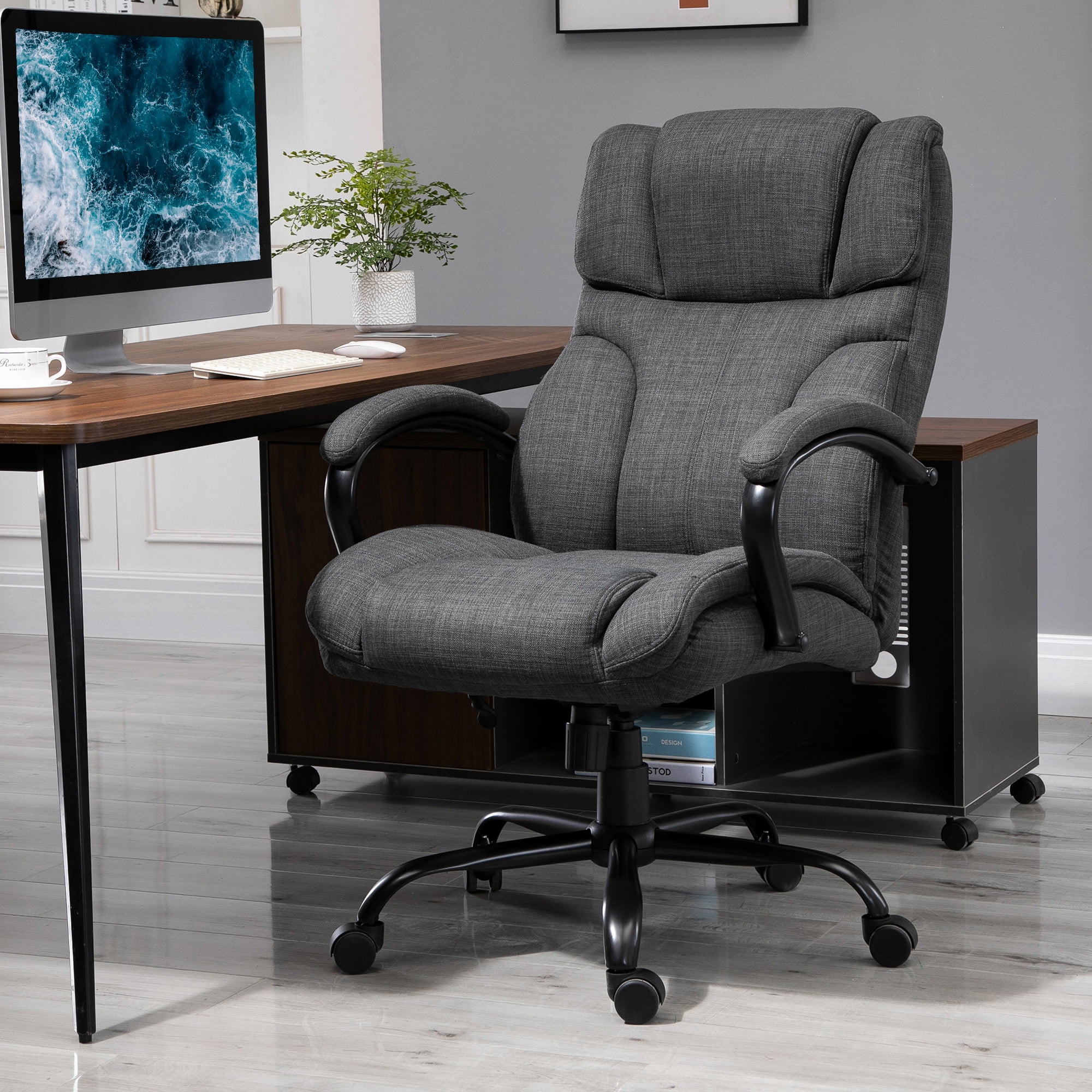 500lbs Big and Tall Office Chair with Wide Seat, Ergonomic Executive ...