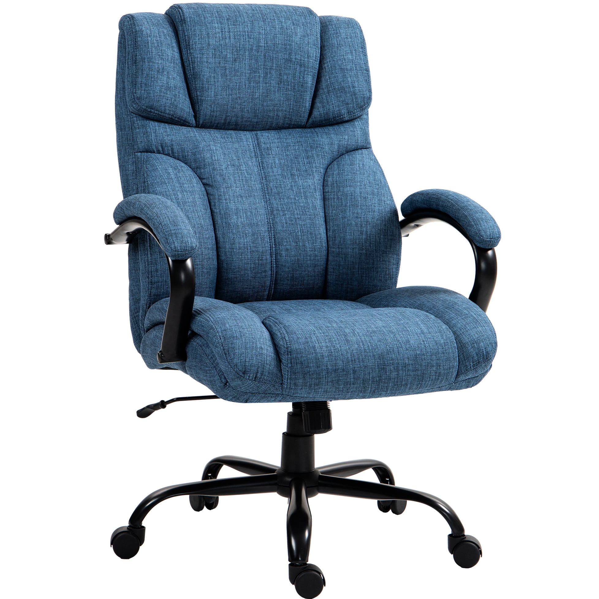 500lbs Robust Office Sitting Chair, Blue, Adjustable Height, Linen ...