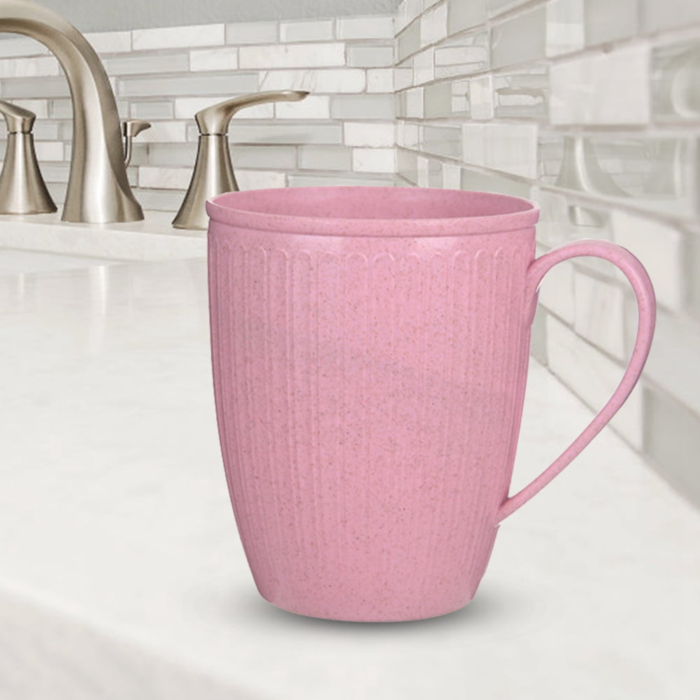 500mL Wheat Straw Cup Plastic Tea Coffee Water Drinking Mug with Handle ...