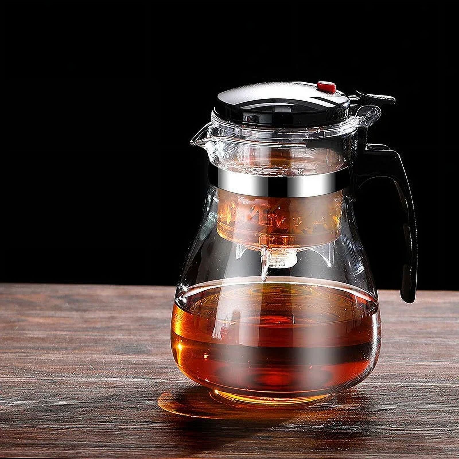 500ml-1800ml Glass Teapot Press to Filter Tea Water Separator Household ...