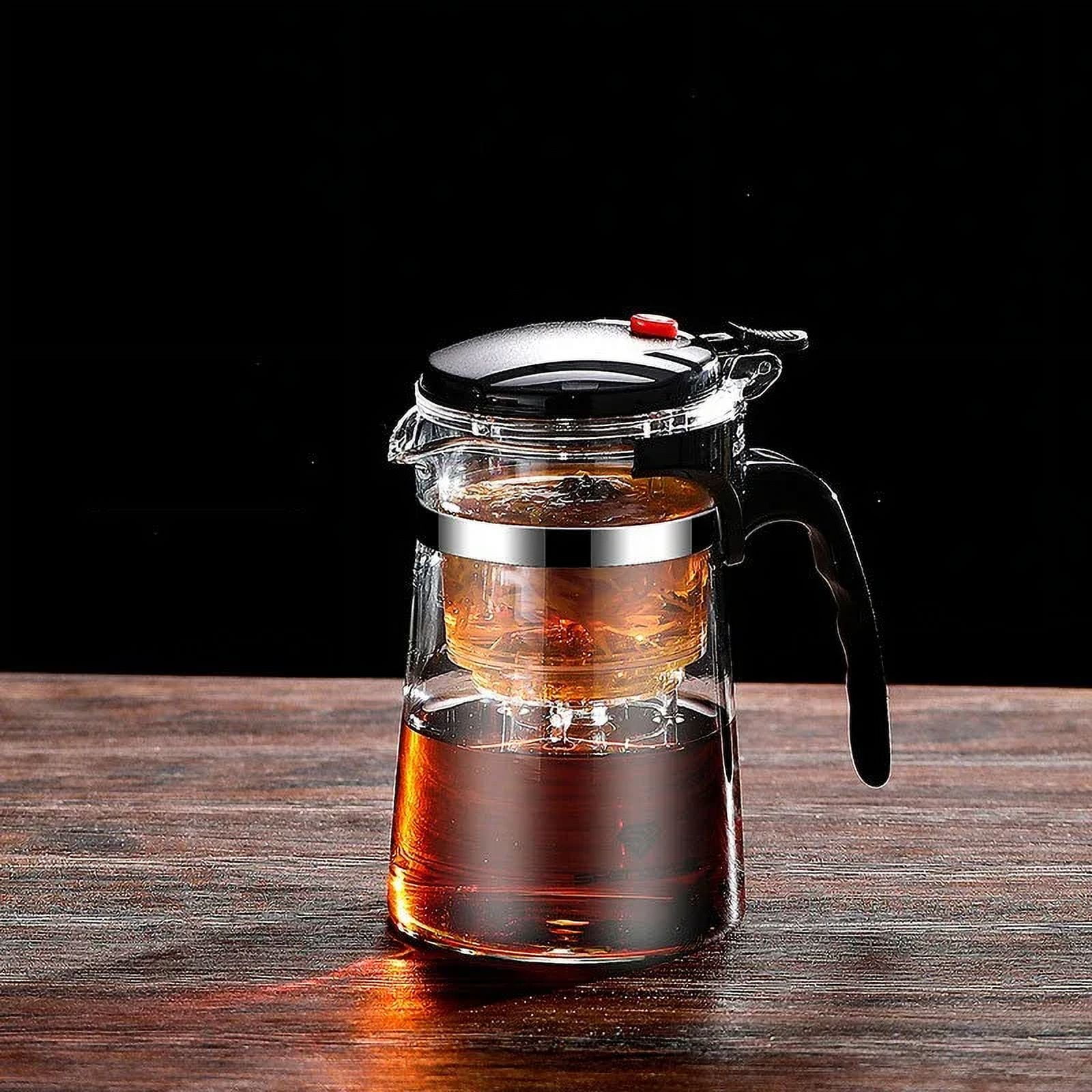 500ml-1800ml Glass Teapot Press to Filter Tea Water Separator Household ...