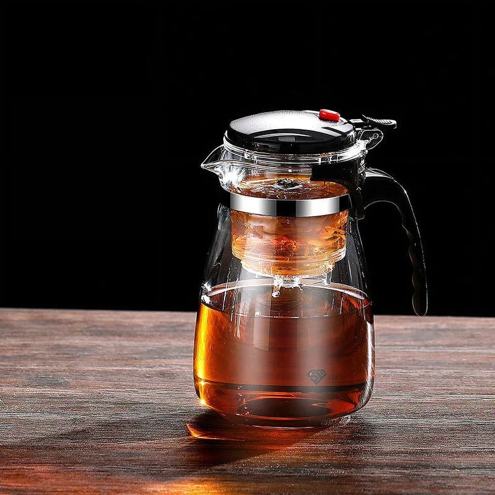 500ml-1800ml Glass Teapot Press to Filter Tea Water Separator Household ...