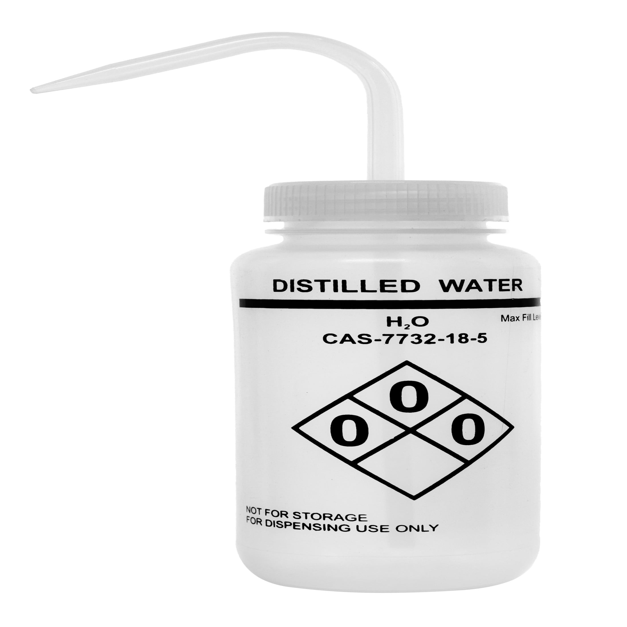 500ml Capacity Labelled Wash Bottle for Distilled Water - Self Venting ...