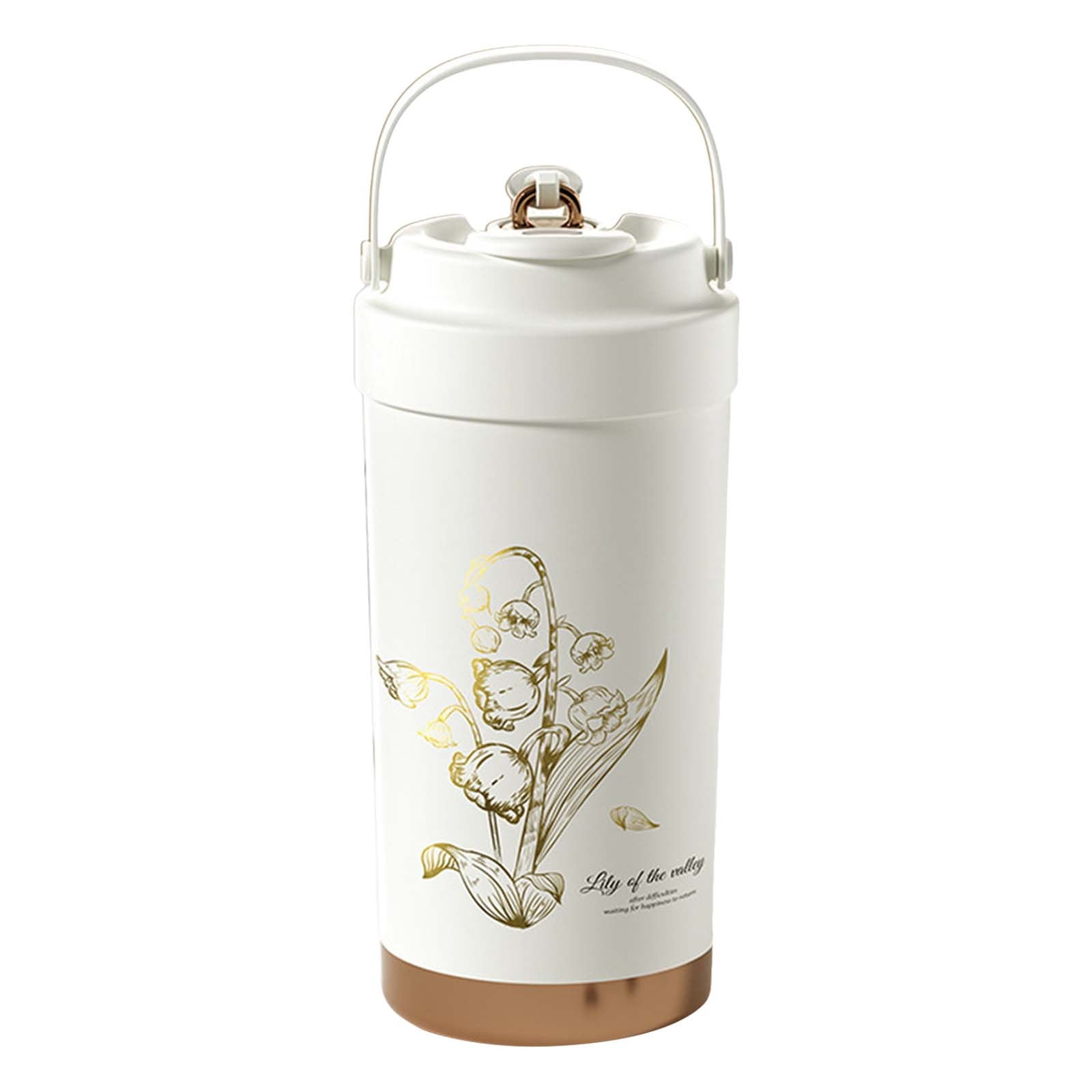 500ml Ceramic Insulated Water Bottle - Straw Lid (Cream White Limited ...