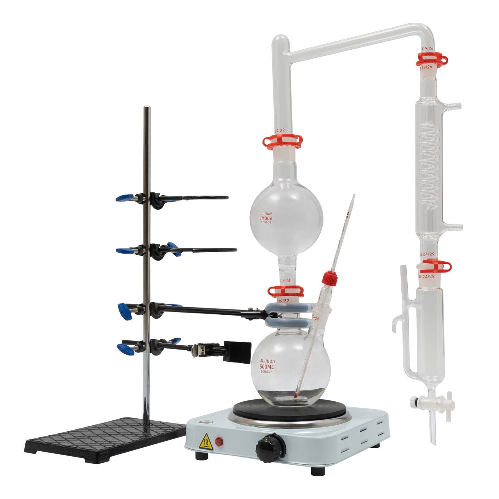 500ml Chemistry Lab Distillation Apparatus Kit Glassware & 1KW Electric ...