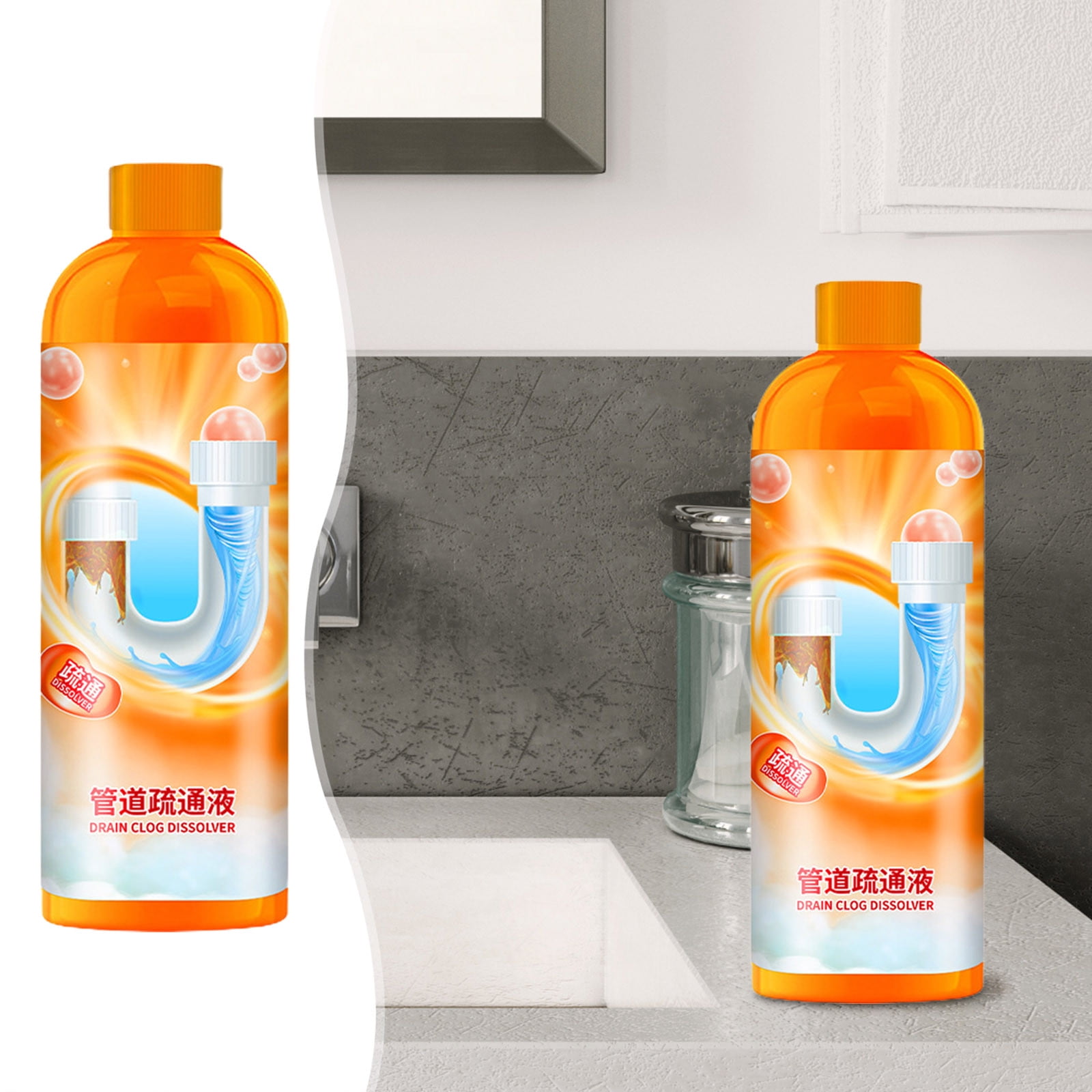 500ml Cleaner Liquid-Powerful Pipe Unclogger for Hair,Grease & Food ...