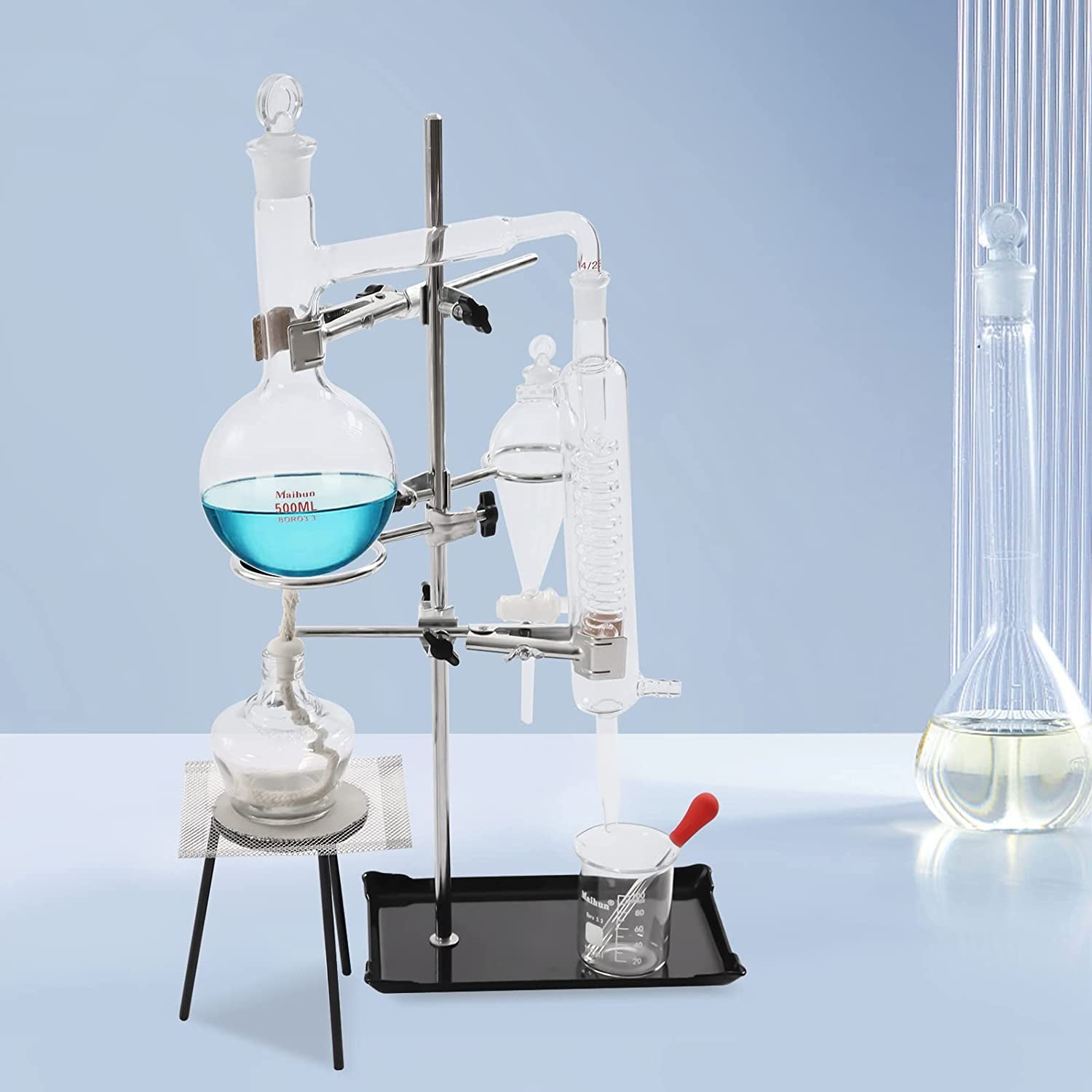 500ml Distillation Apparatus for Home, Glass Steam Distillation ...